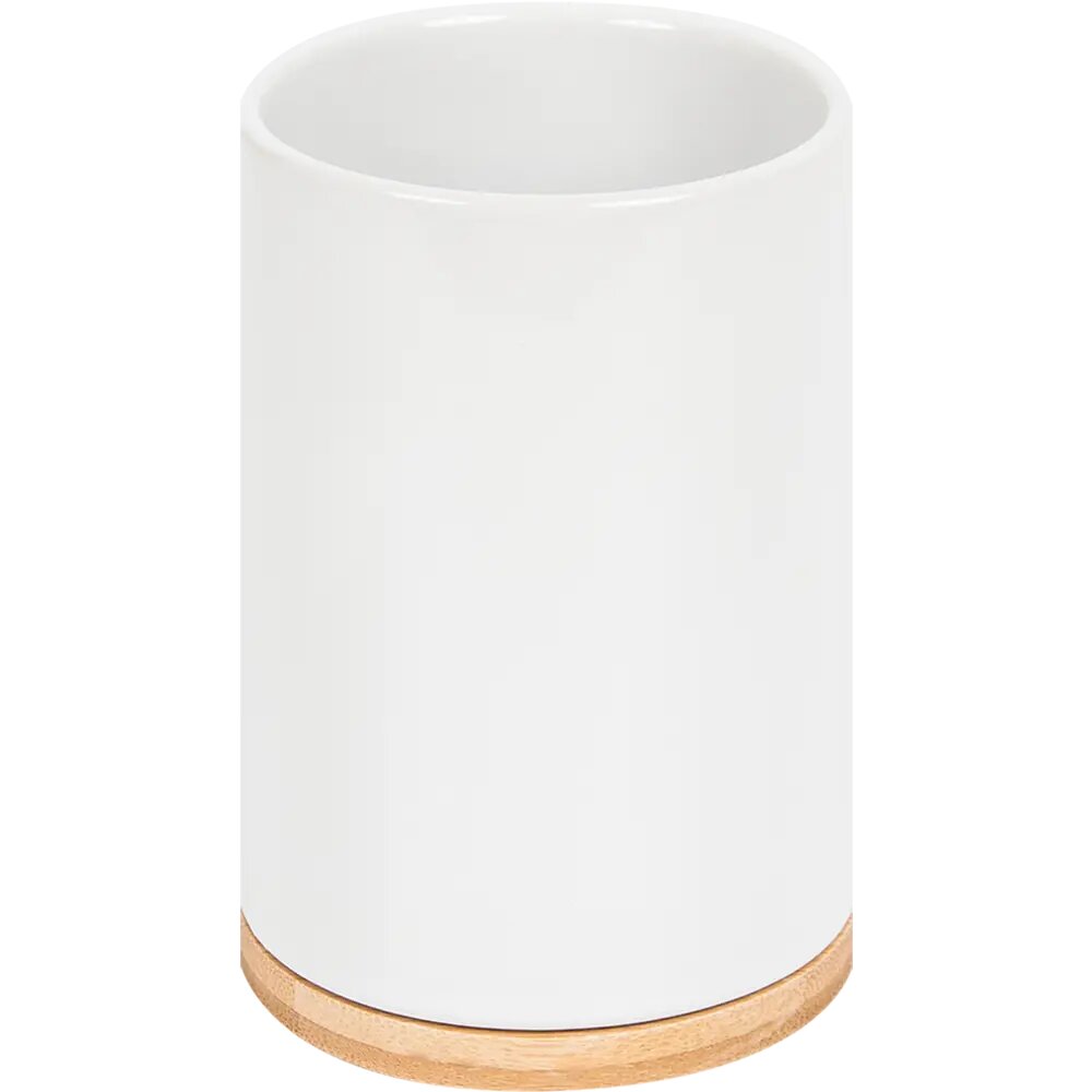 Стакан для зубных щеток Swensa Exo керамика бамбук белый