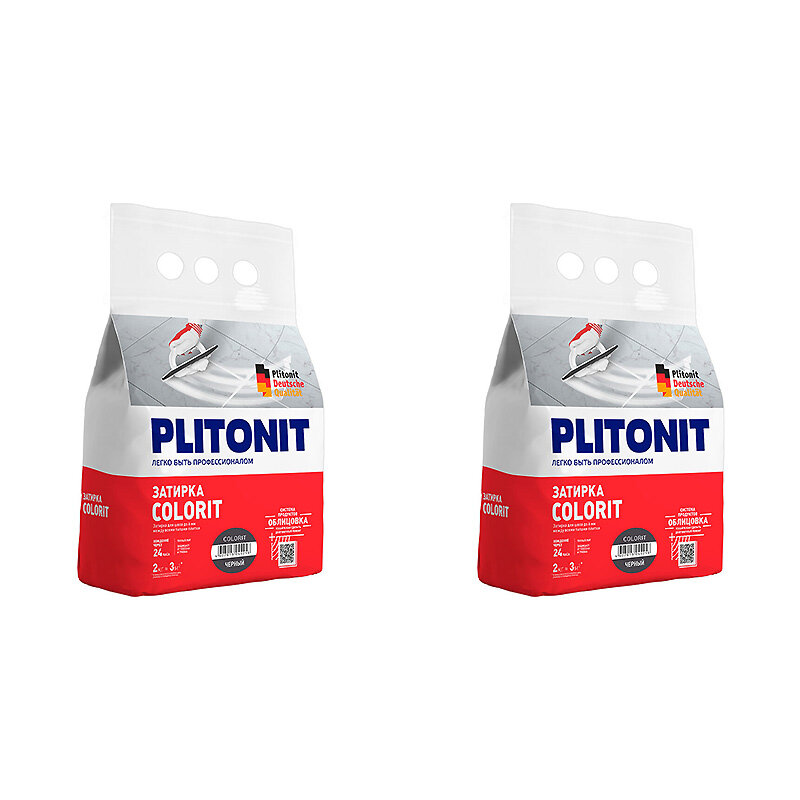 Затирка цементная Plitonit Colorit черная 2 кг (2 шт.)