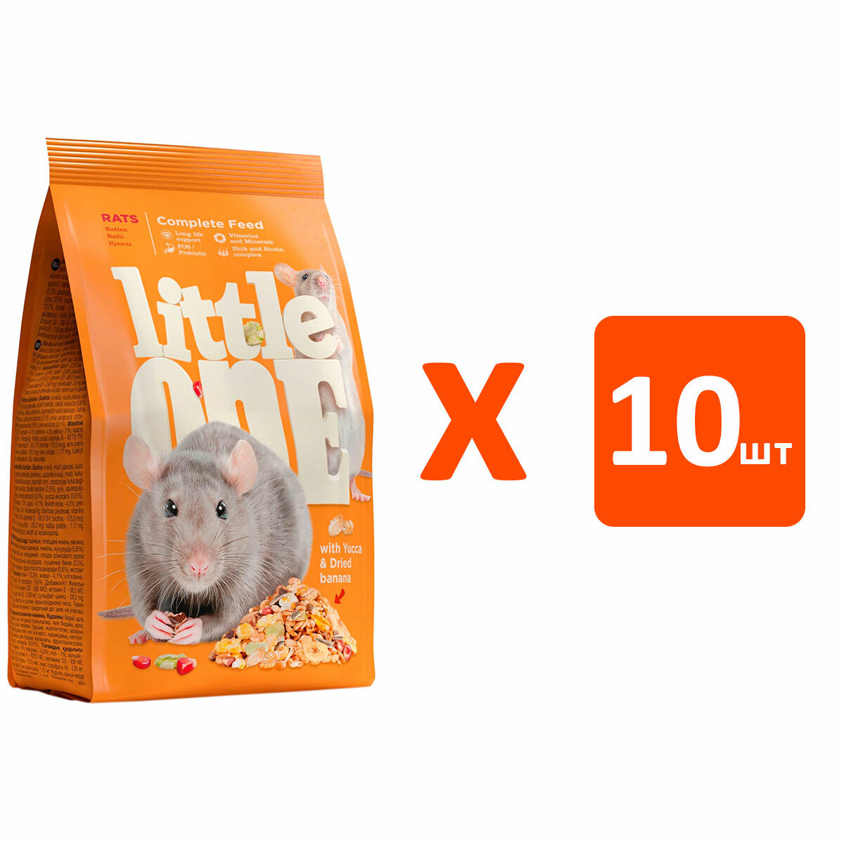 LITTLE ONE RATS корм для крыс (400 гр х 10 шт)