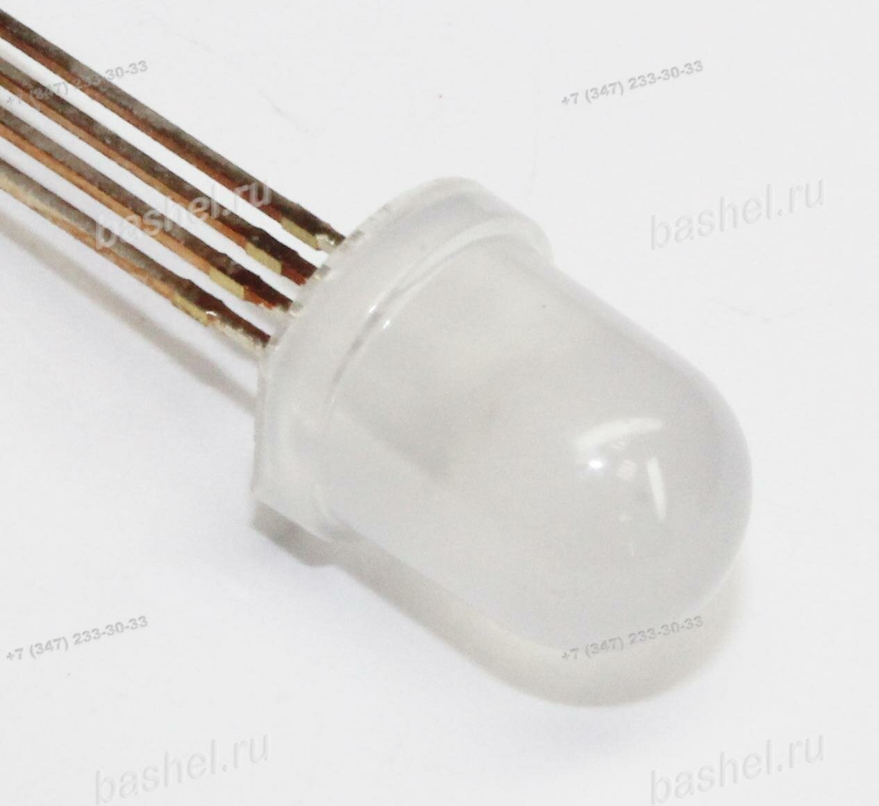 LED DIP 8mm DFL-8003RGBW-А 4pin, anode, Светодиод, круглый матовый 8мм, RGB, 1000mcd, 60°, 1.8/3/3.5V
