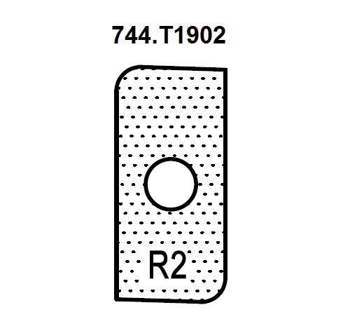 Нож внешний радиус R2 (T19202) для 1472516512 Rotis 744. T19202