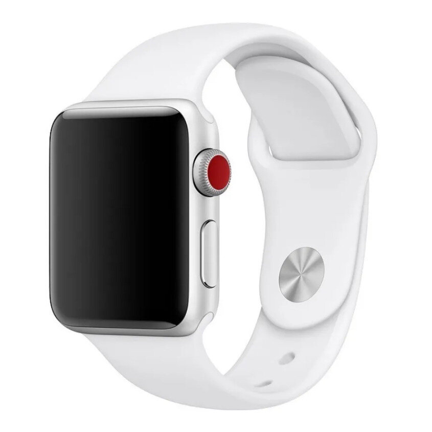Силиконовый ремешок METROBAS для Apple Watch 42/44 mm, белый