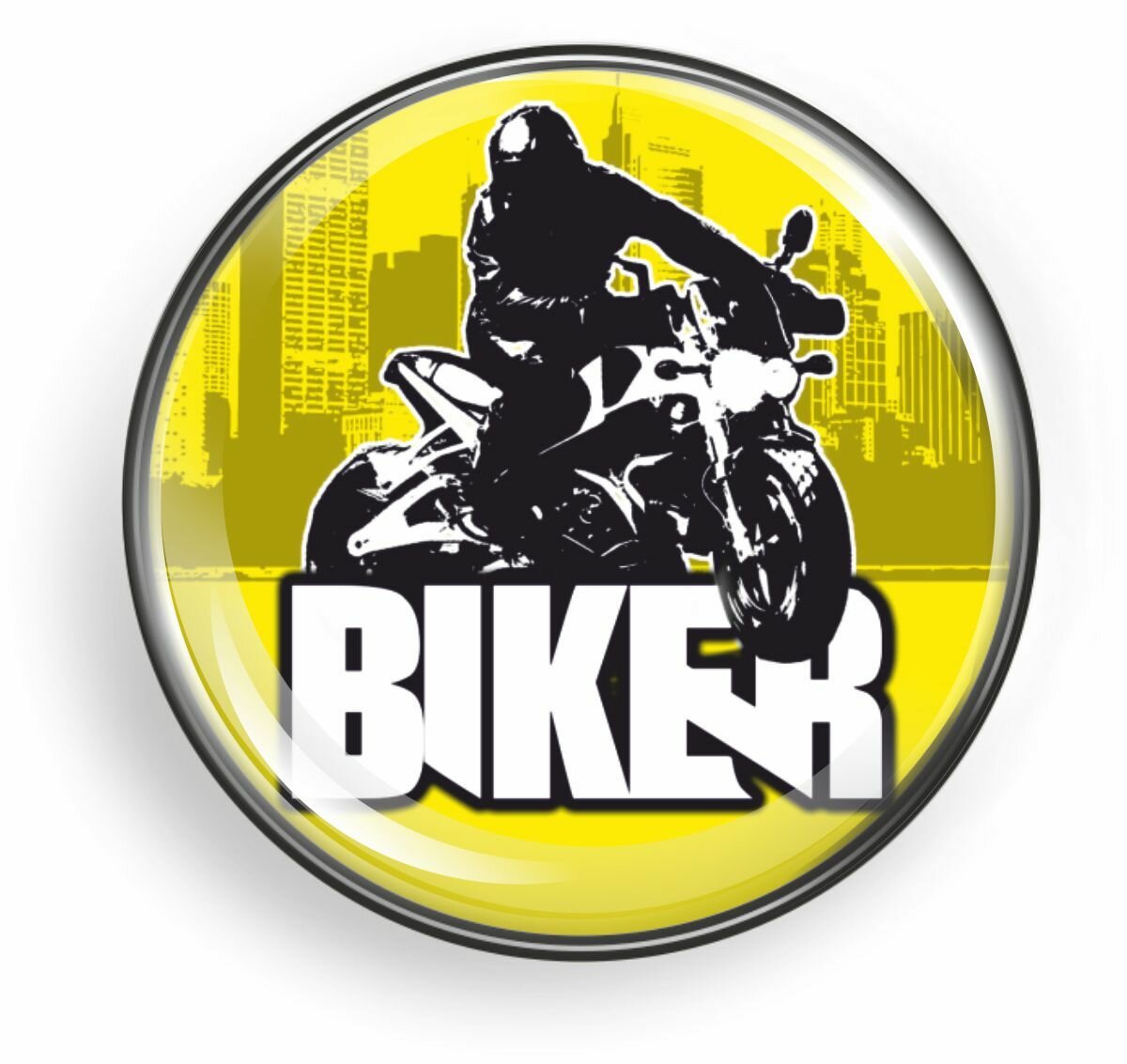 Наклейка круг 50х50 мм (BIKER), полимер, Арт рэйсинг