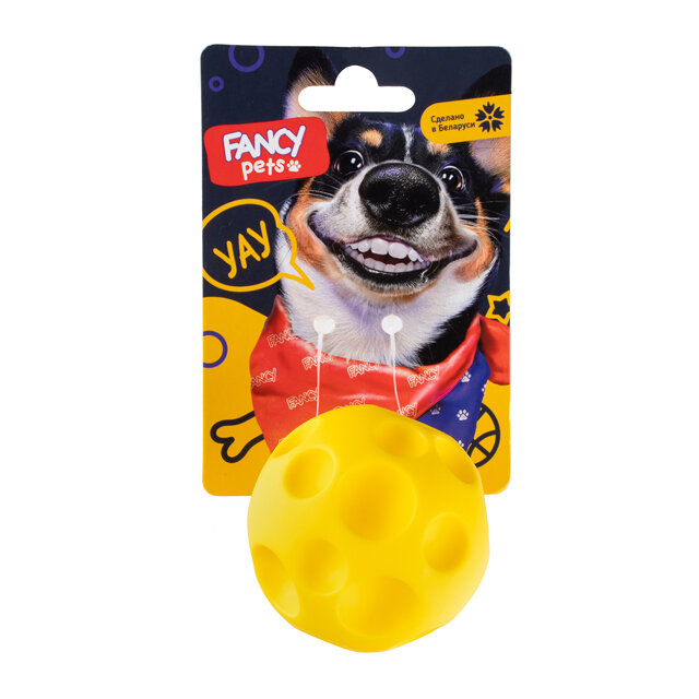Игрушка для собак Мячик-Сырник 6,5смпрочный резиновый грызунок для активных псов