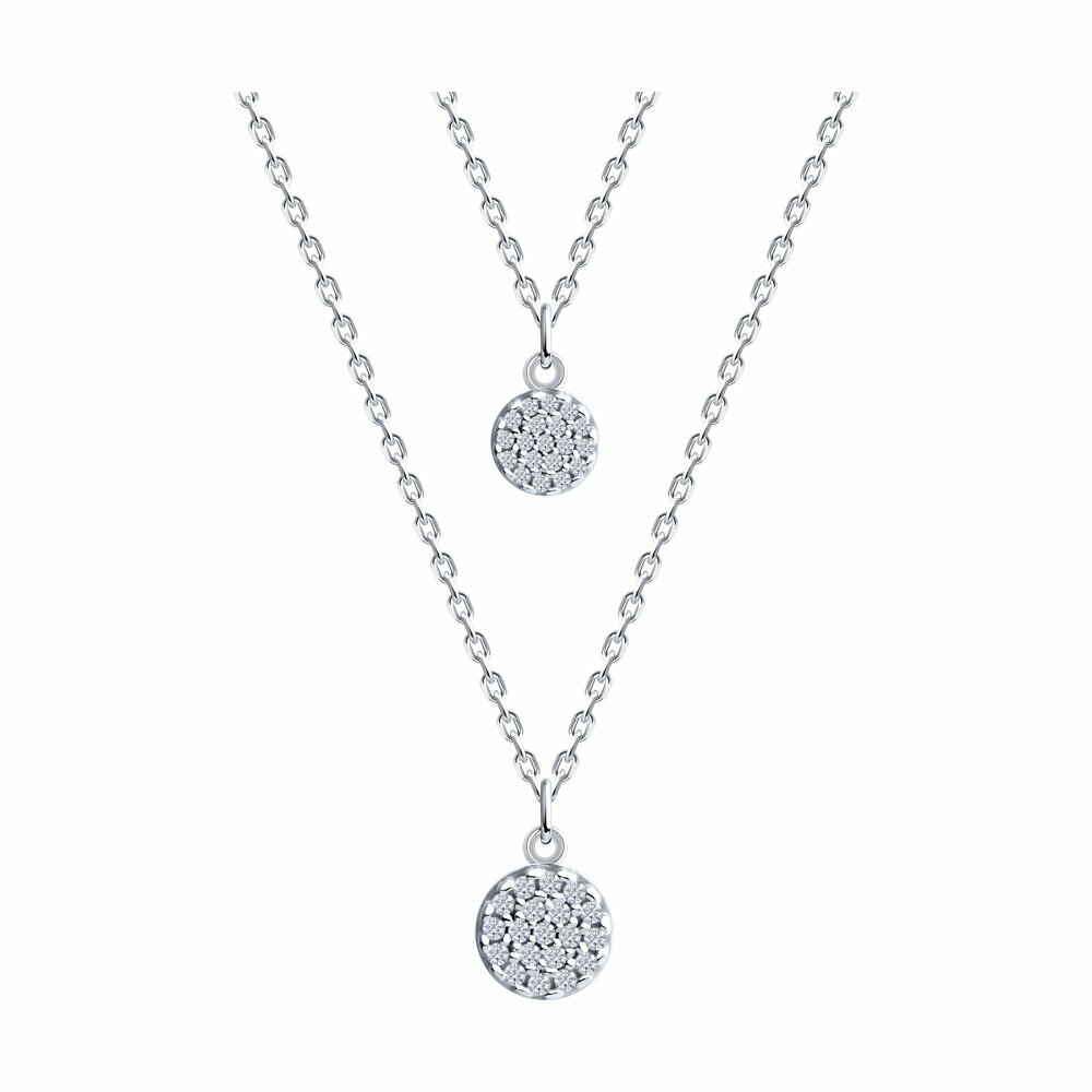 Колье, серебро, 925 проба, родирование, фианит