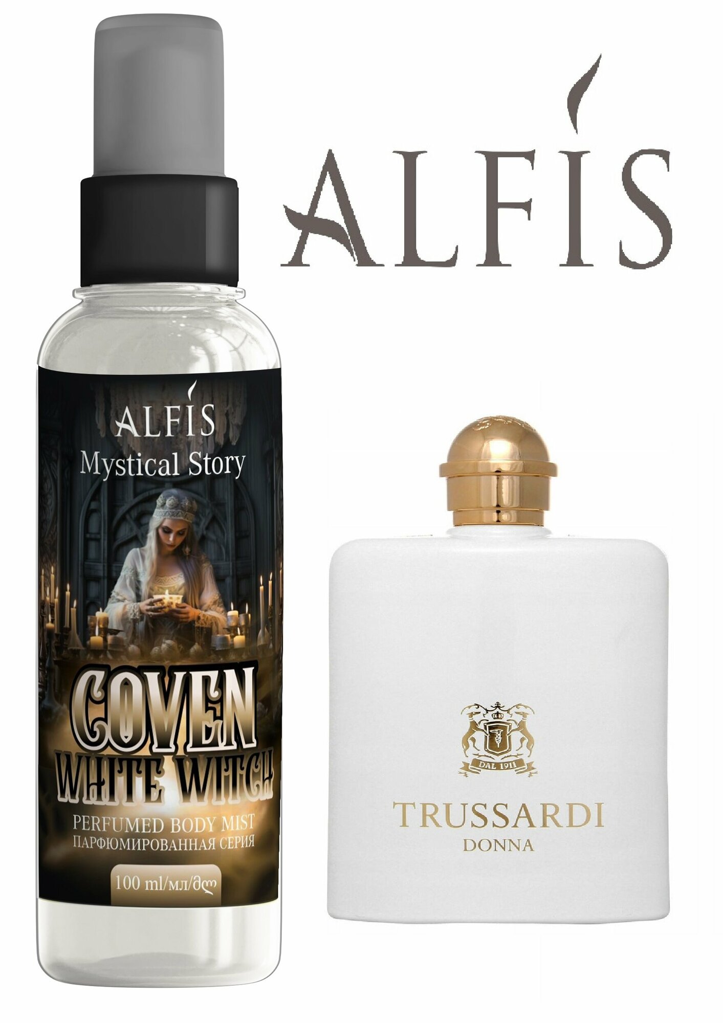 Парфюмированный спрей Alfis Coven White Witch, 100мл с ароматом Trussardi Donna / Стойкость аромата до 5 часов.