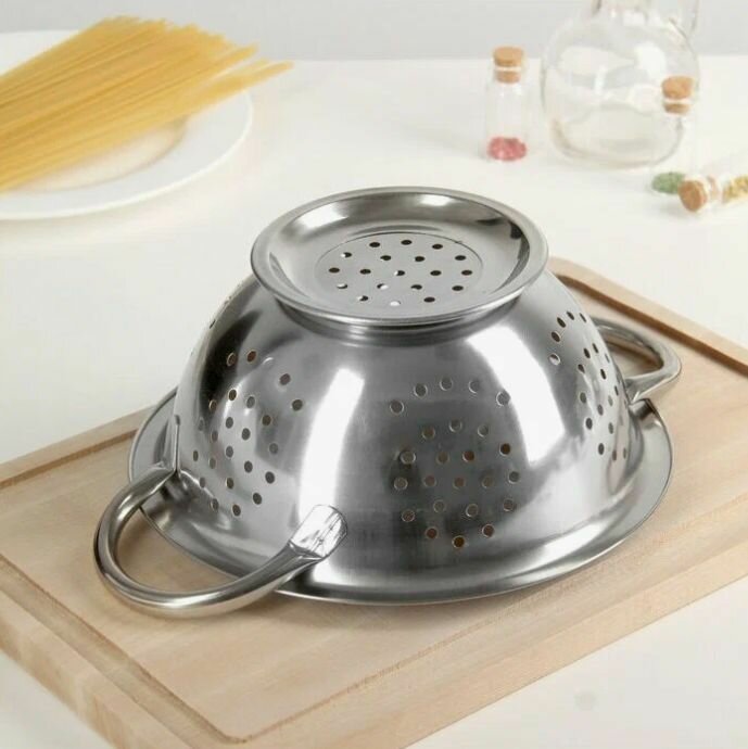 Дуршлачок глубокий с ручками, 18 см, 930 мл коррозионностойкая сталь