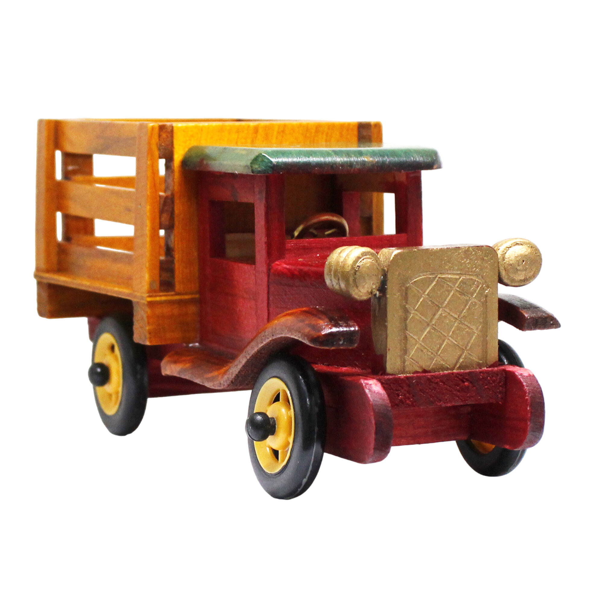 Деревянная машинка "Ретро грузовик, светлый", (Ручная работа)