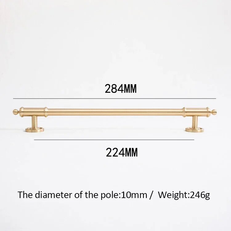 Ручки для шкафов золотистая латунь 224mm C-7505