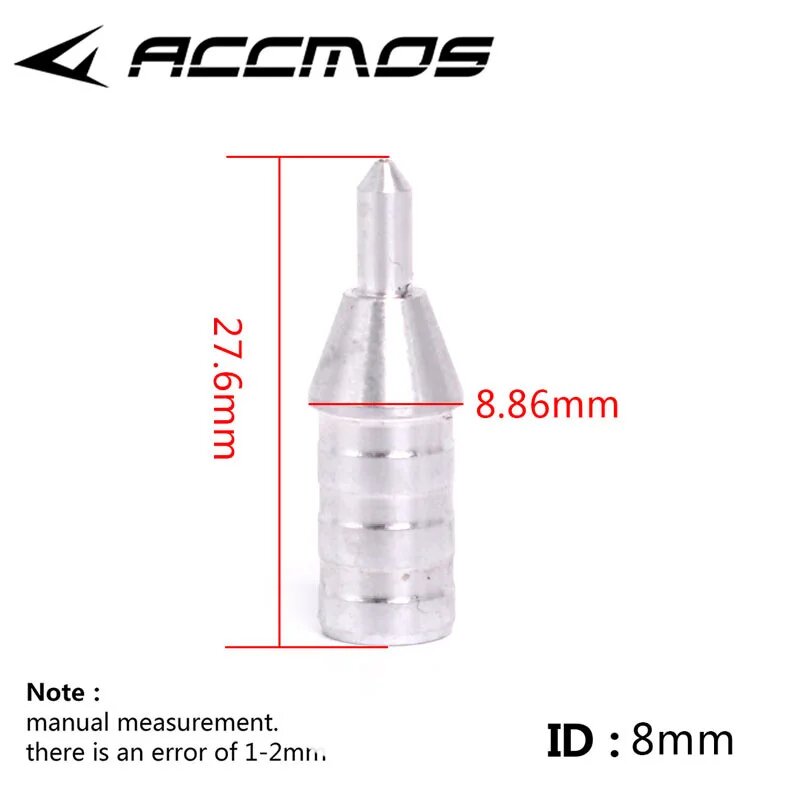 30 шт. Алюминиевые наконечники для стрел 3,2/4,2/6,2/5,2/8,0 мм ID8.0mm OD8.86mm