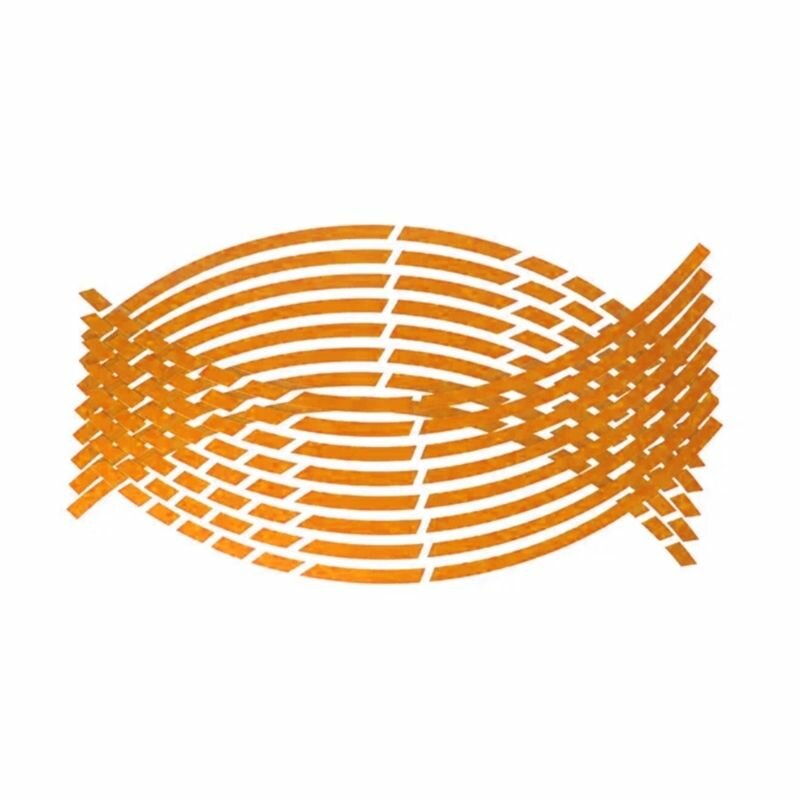 (1 шт.) Световозвращающая лента на обод колеса 17"/18" для мотоцикла Honda/Kawasaki желтая