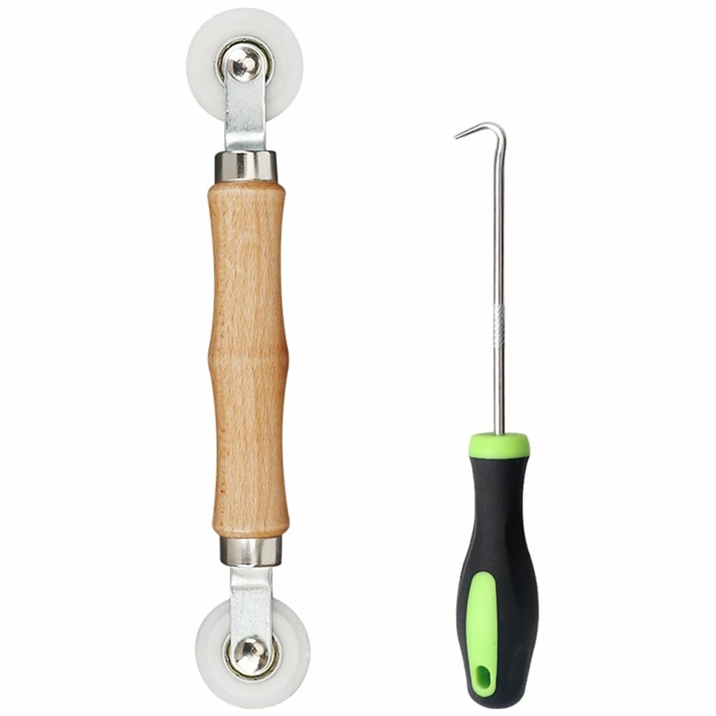 Приспособление, Инструмент для снятия сетки с окон и дверей - пластиковое колесо с крючком, 2 предмета