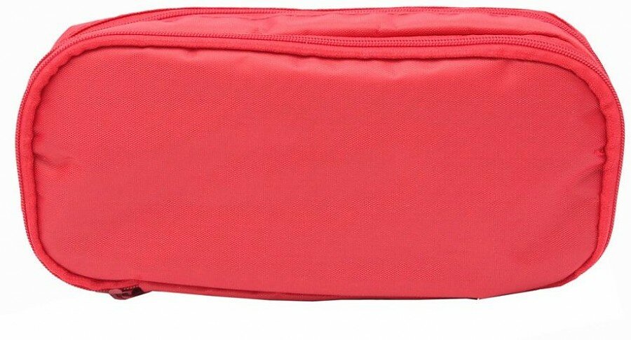Пенал-косметичка Проф-пресс 2 отделения, Красный, 1 с липучкой и сеткой на молнии (УК-9521)