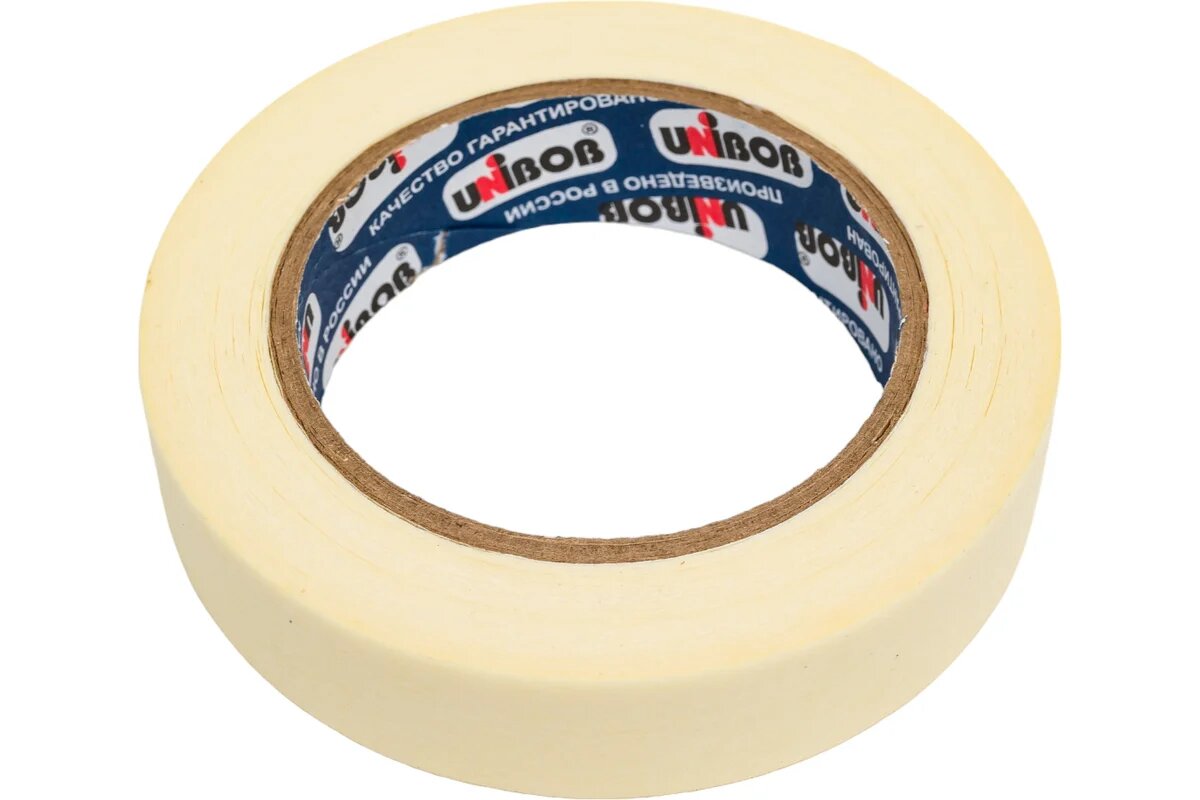UNIBOB малярная лента 25 мм х 50 м для аккуратной оклейки поверхностей и краски