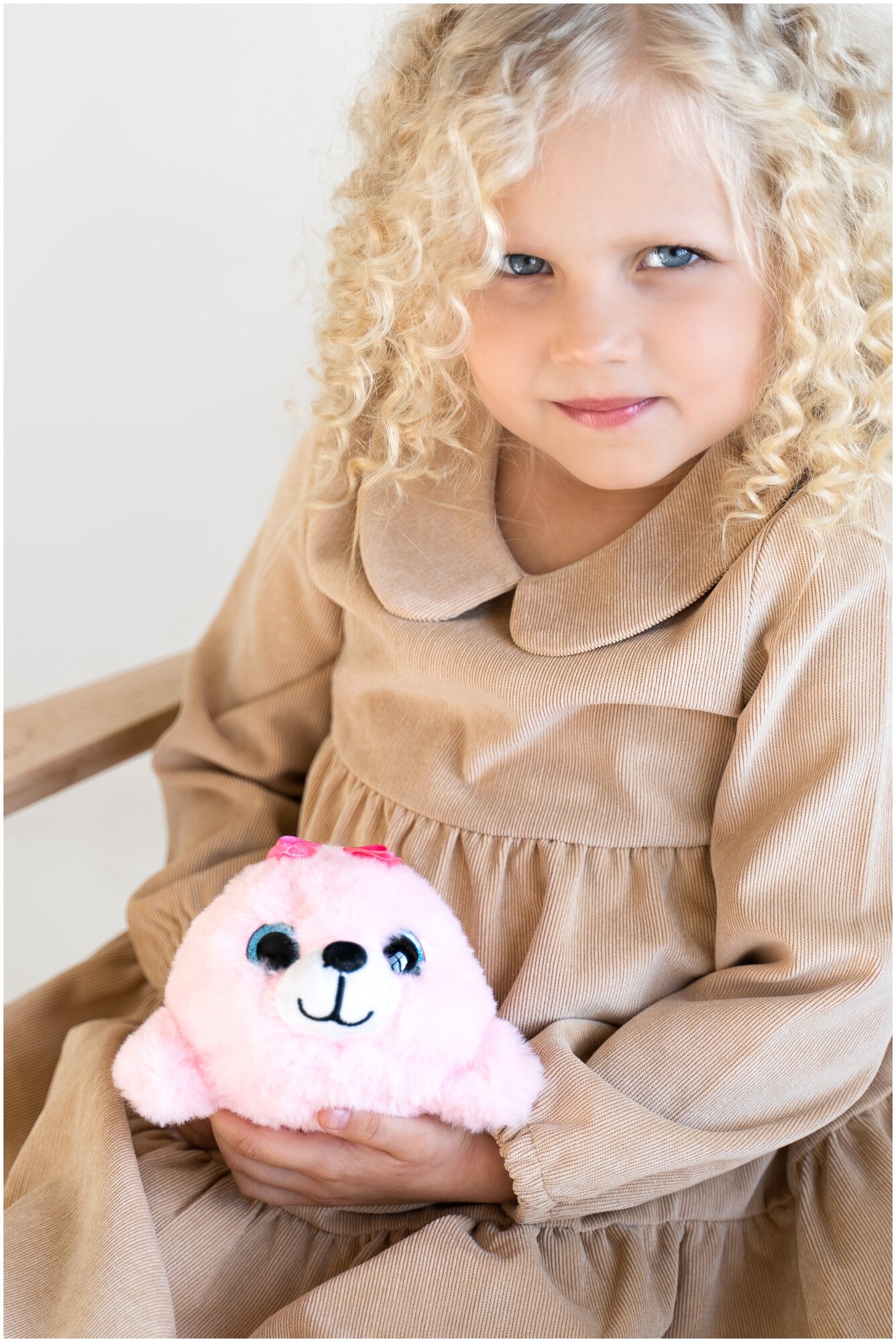 Мягкая игрушка детская нерпенок Пушистик, 19 см.