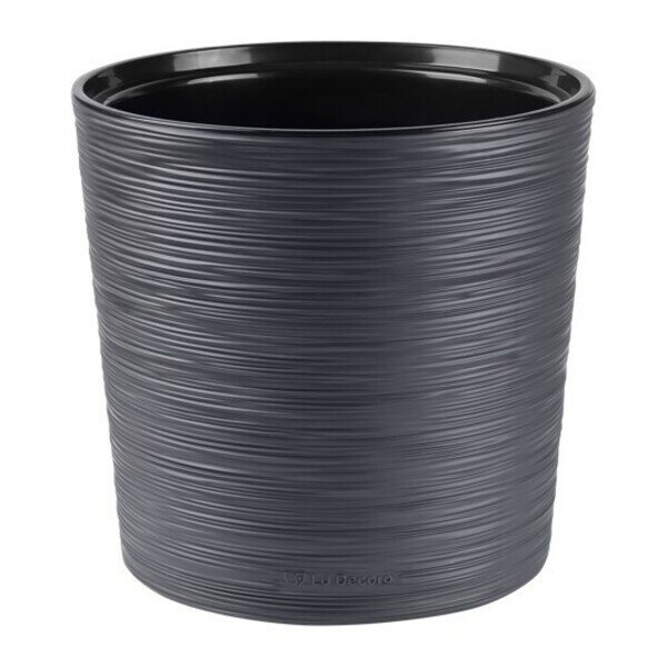 Кашпо для цветов BMC пластиковое 7,5 л, d 26,5 см "La Decoro" антрацит