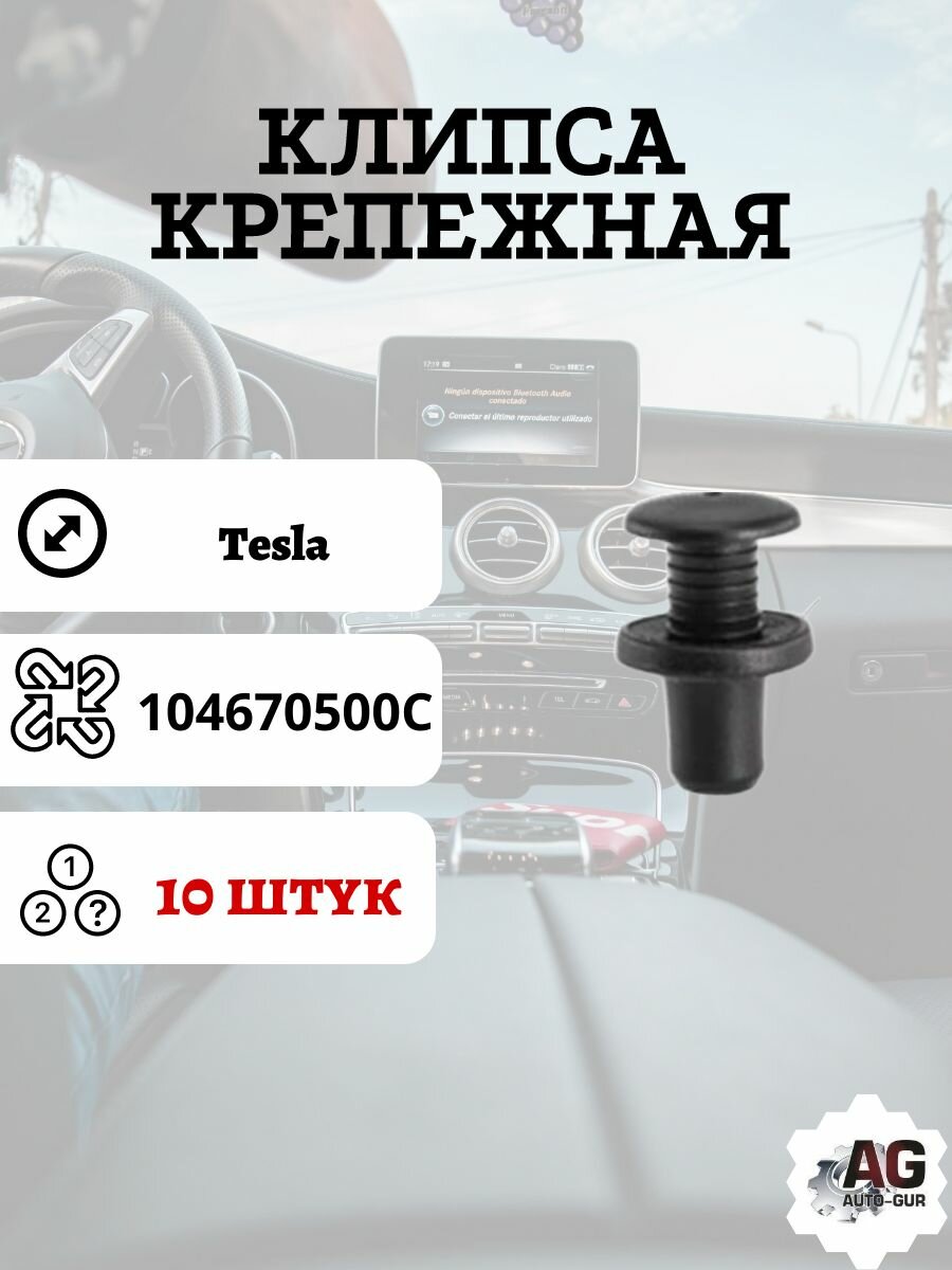 Клипса крепежная Tesla 104670500C 10 штук