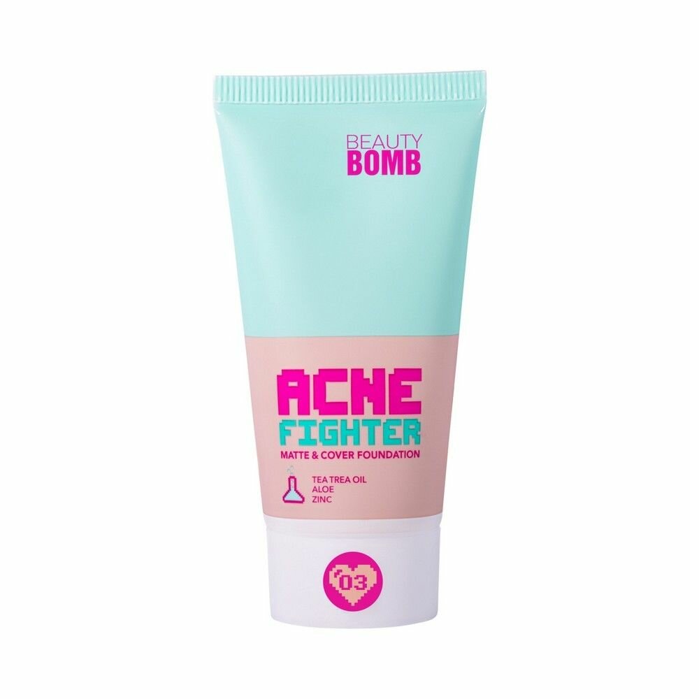 Тональный крем для лица Beauty Bomb Matte & cover foundation ACNE Fighter Оттенок 03, 25 мл