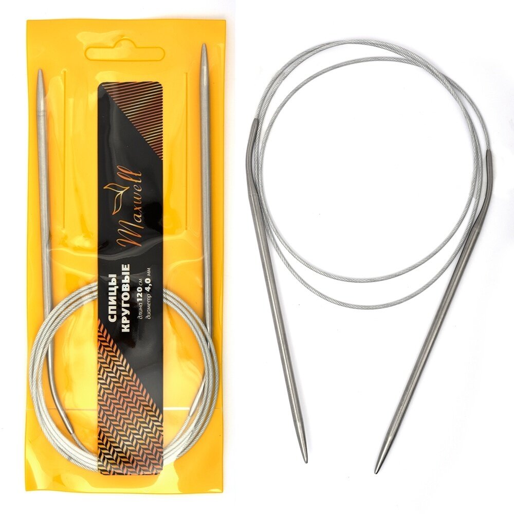 Спицы круговые Maxwell Gold, металлические на тросике, 4,0 мм, 120 см (MAXW.120-40)