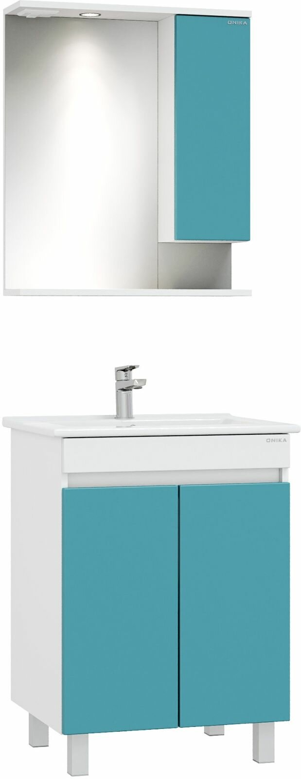 Мебель для ванной Onika Марви 60 белая/бирюзовая