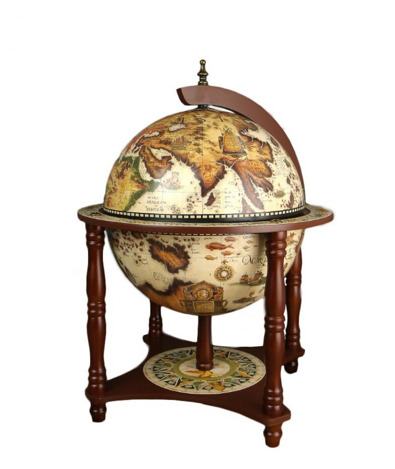 Глобус-бар настольный d 33 светлый KSVA-JF-JG-33006-WN