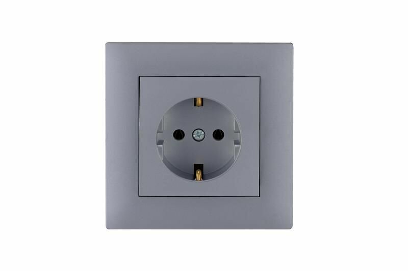 Розетка 1-м Karea RIZZ STAR с заземл. сер. Makel 88065028