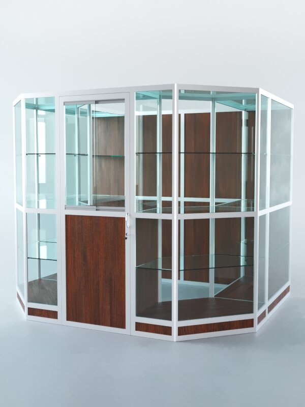 Павильон торговый из профиля пристенный №7г, Орех. Производитель товара - компания Westcom.