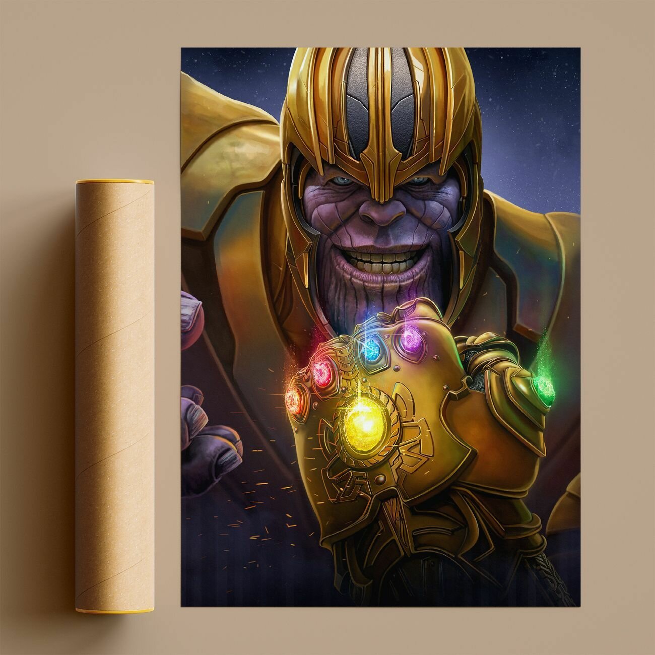 Постер Марвел Танос 60х80 см без рамы/ Marvel постер к фильму для интерьера, в подарок
