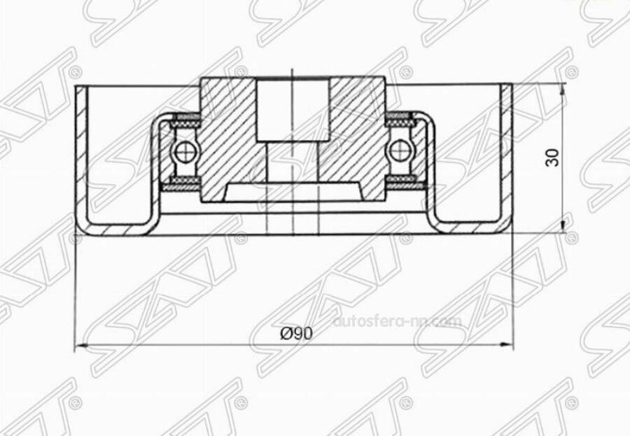 SAT STMD102451 Ролик приводного ремня Mitsubishi Delica 97-99 / L200 07-14