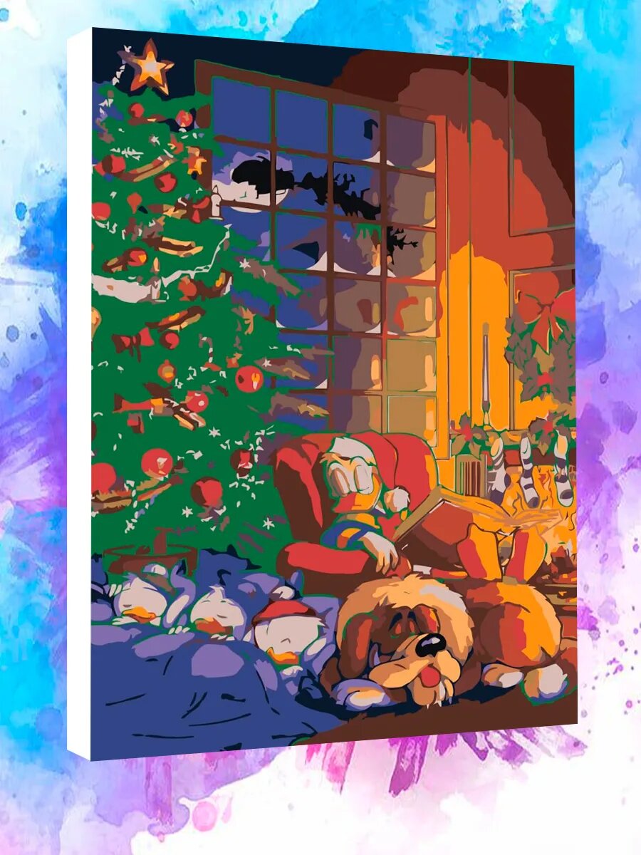 Картина по номерам Дональд Дак Новый год Мультфильм