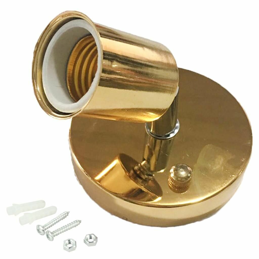 Монтажный патрон, Керамическая высокотемпературная теплоизоляция E27, вращающийся на 180 держатель потолочного светильника-золотой