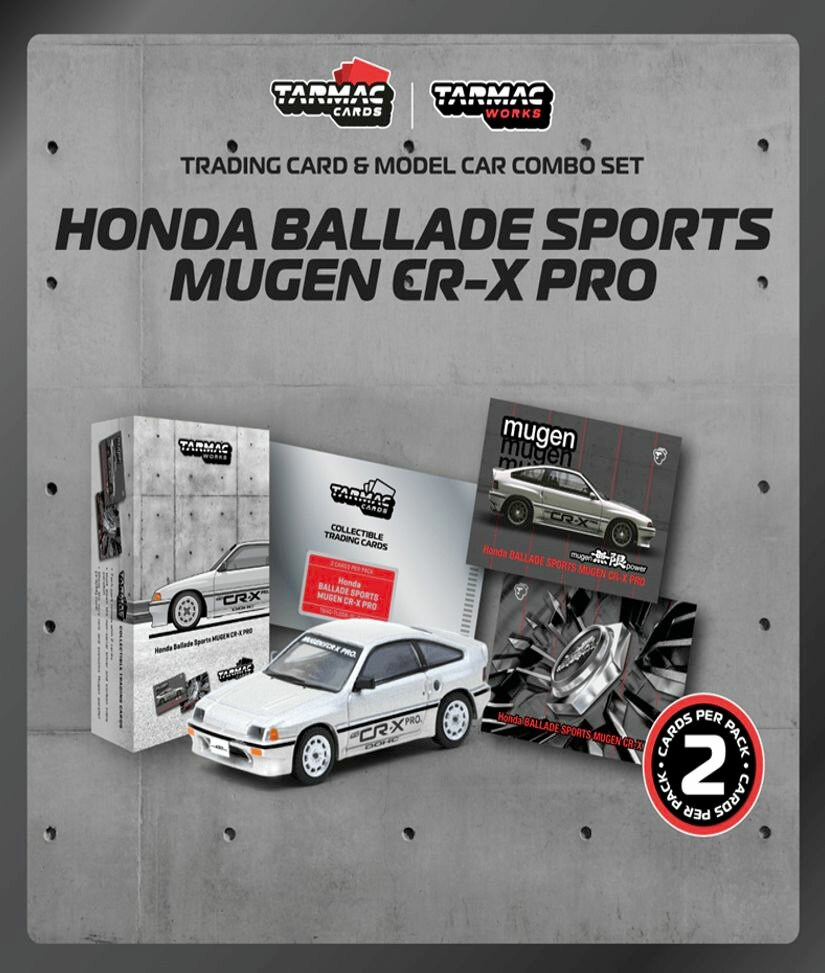Коллекционная машинка Tarmac Works 1:64 HONDA CR-X PRO Ballade Sports MUGEN Silver