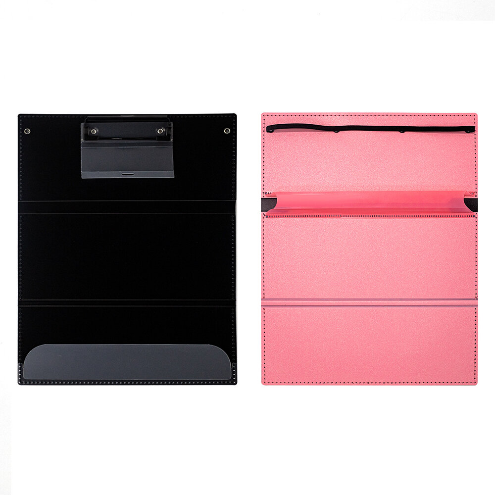 Буфер обмена для медсестер Складные портативные папки Портативная доска для письма 3-слойная безопасная ручка для бумаги для документов Канцелярские товары для студентов-врачей - черный