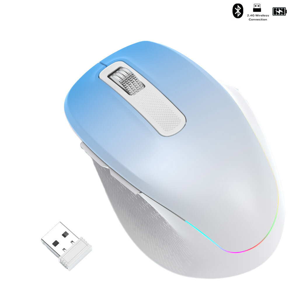 Мышь, 2.4G, Bluetooth, RGB-подсветка, для ноутбука Беспроводная мышь