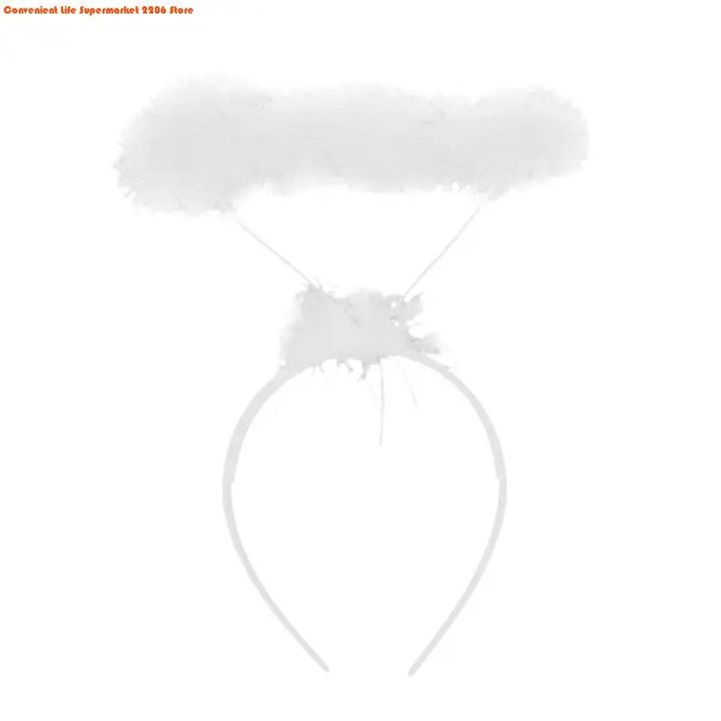 Детский обруч с перьями Angel White