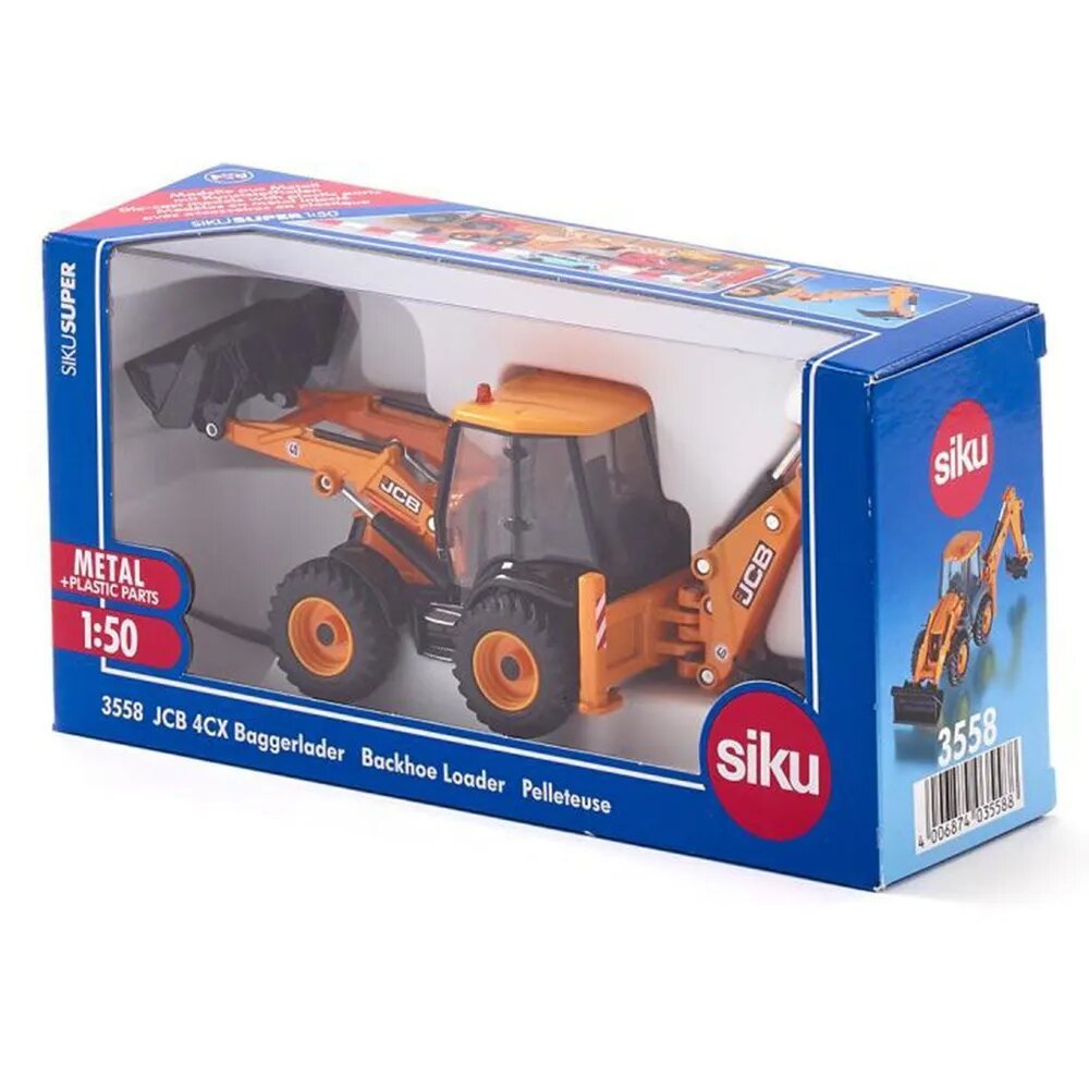 Экскаватор-погрузчик 1:50 Siku JCB 4CX 3558