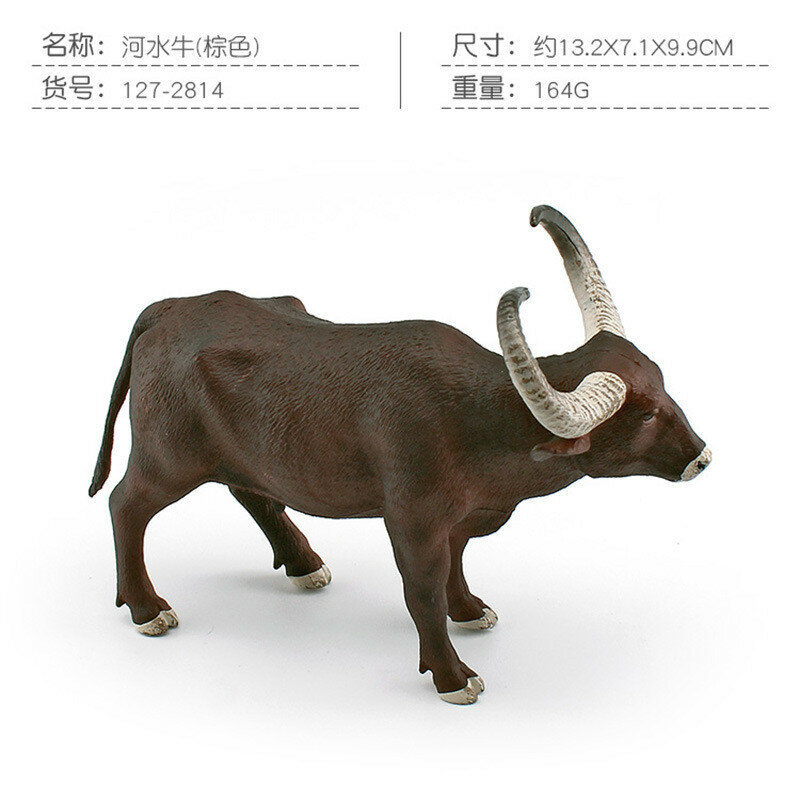 Модель животного pvc texas longhorn и watusi корова реалистичная для коллекционеров brown water buffalo