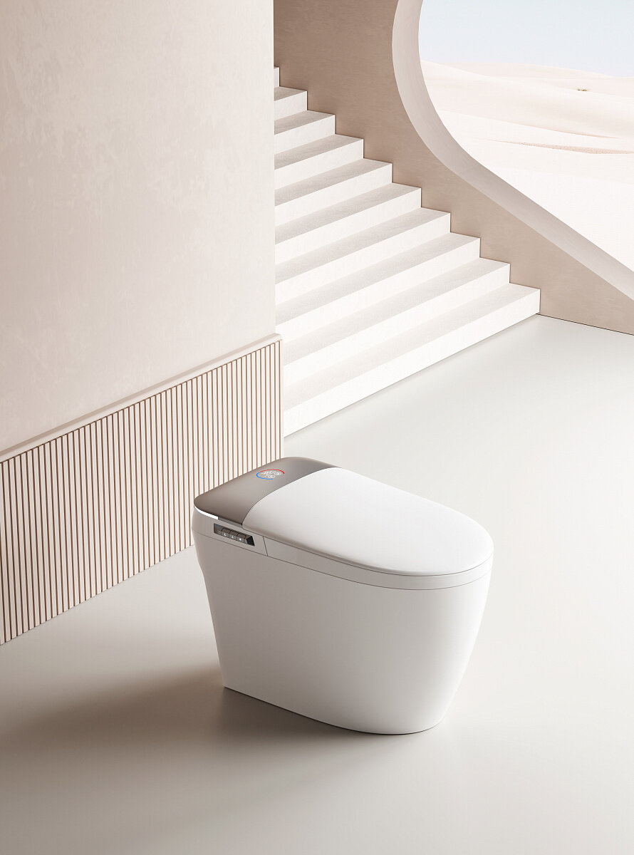 Унитаз напольный Ceruttispa ERSILIA Smart CT10616 с дистанционным управлением, безободковый, слив-торнадо, белый