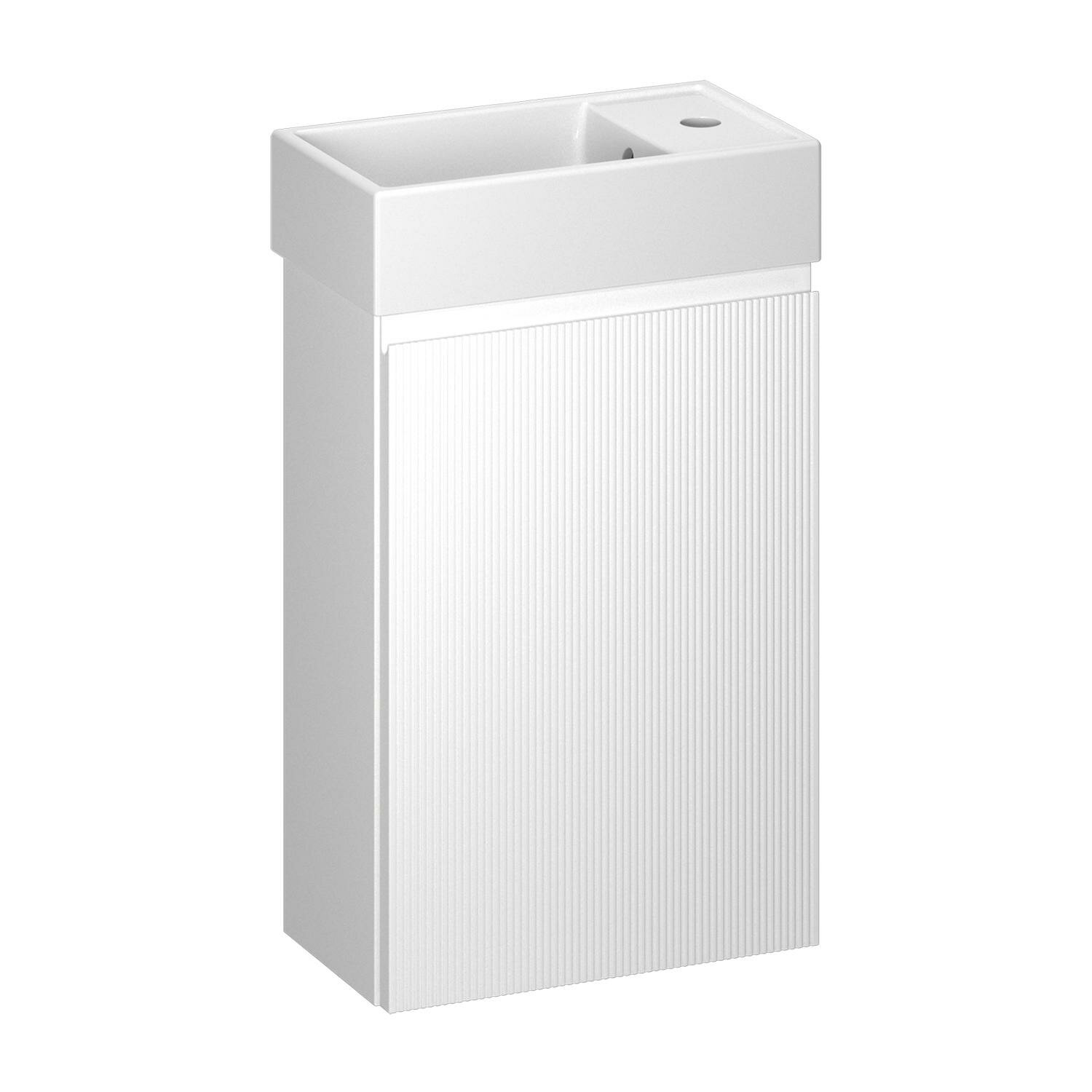 Тумба с раковиной Wellsee WC Area 40 R 221801001 подвесная цвет Белый матовый