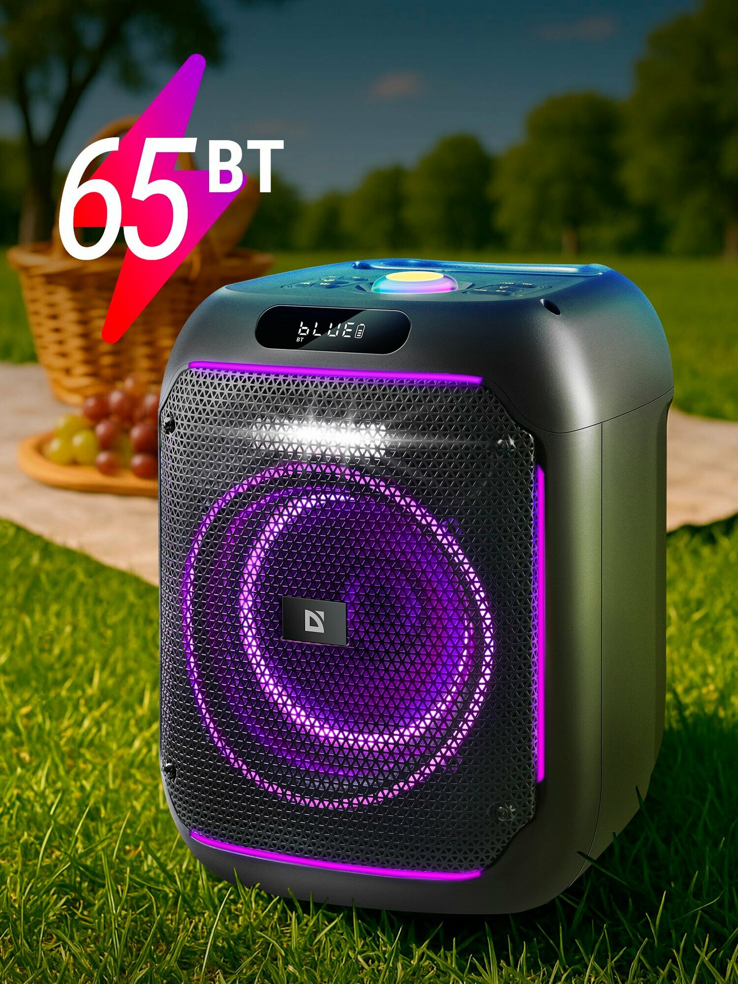 Колонка блютуз беспроводная большая Defender BOOMER 65, 65 Вт, bluetooth, FM, USB, AUX, Type-C