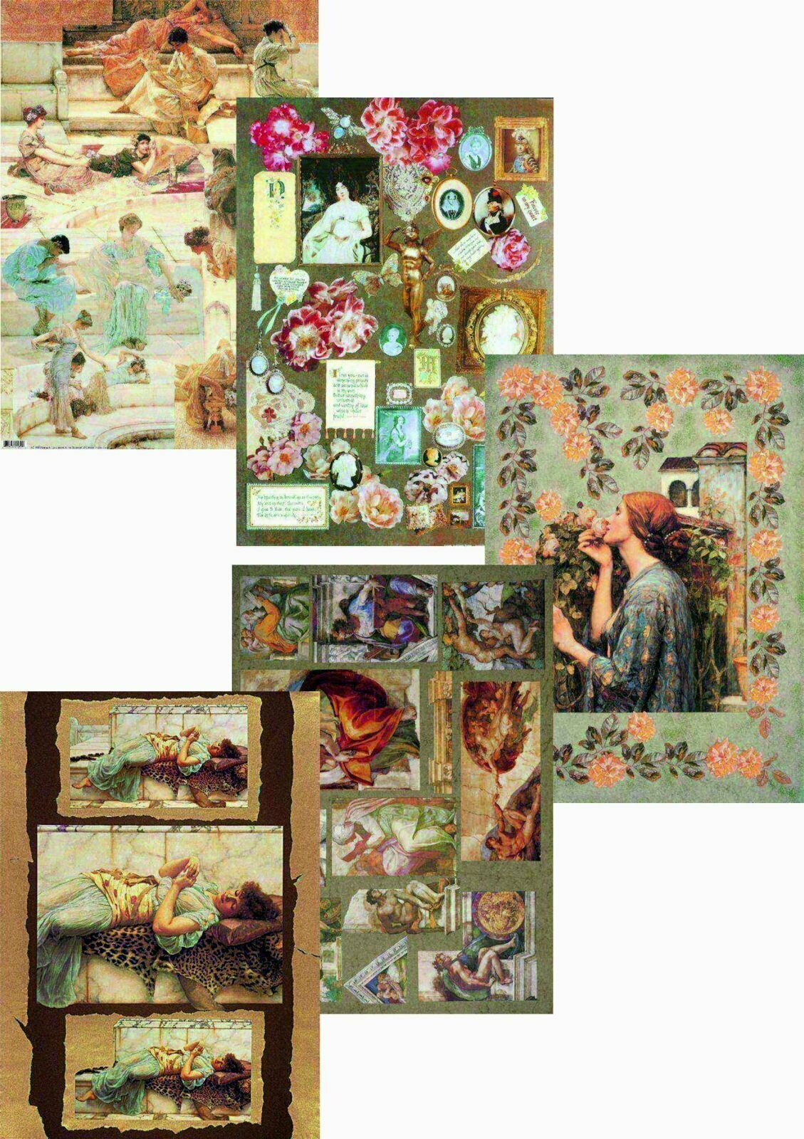 Набор бумаги для декупажа Рукоделие разноцветная, для декорирования различных поверхностей