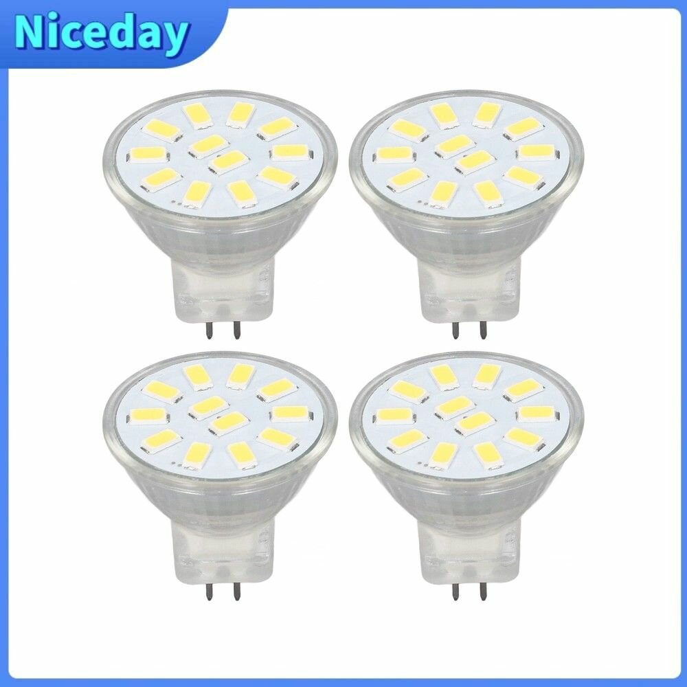 4 шт. MR11 светодиодная точечная лампа, двойное игольчатое основание, 360 , 3 Вт, 12 светодиодов, холодный белый.