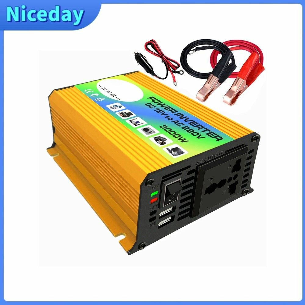 Инвертор 3000 Вт, 12V-220V, модифицированный синус, с USB