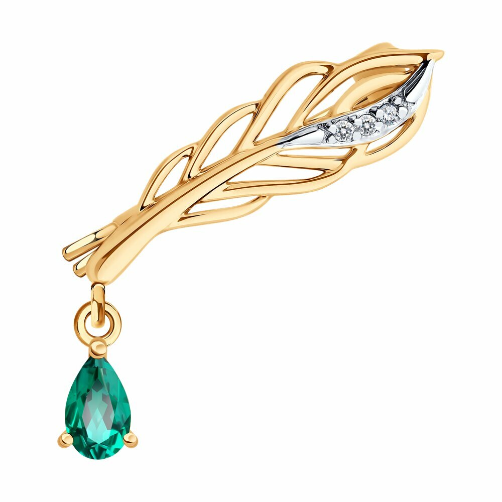 Брошь, красное золото, 585 проба