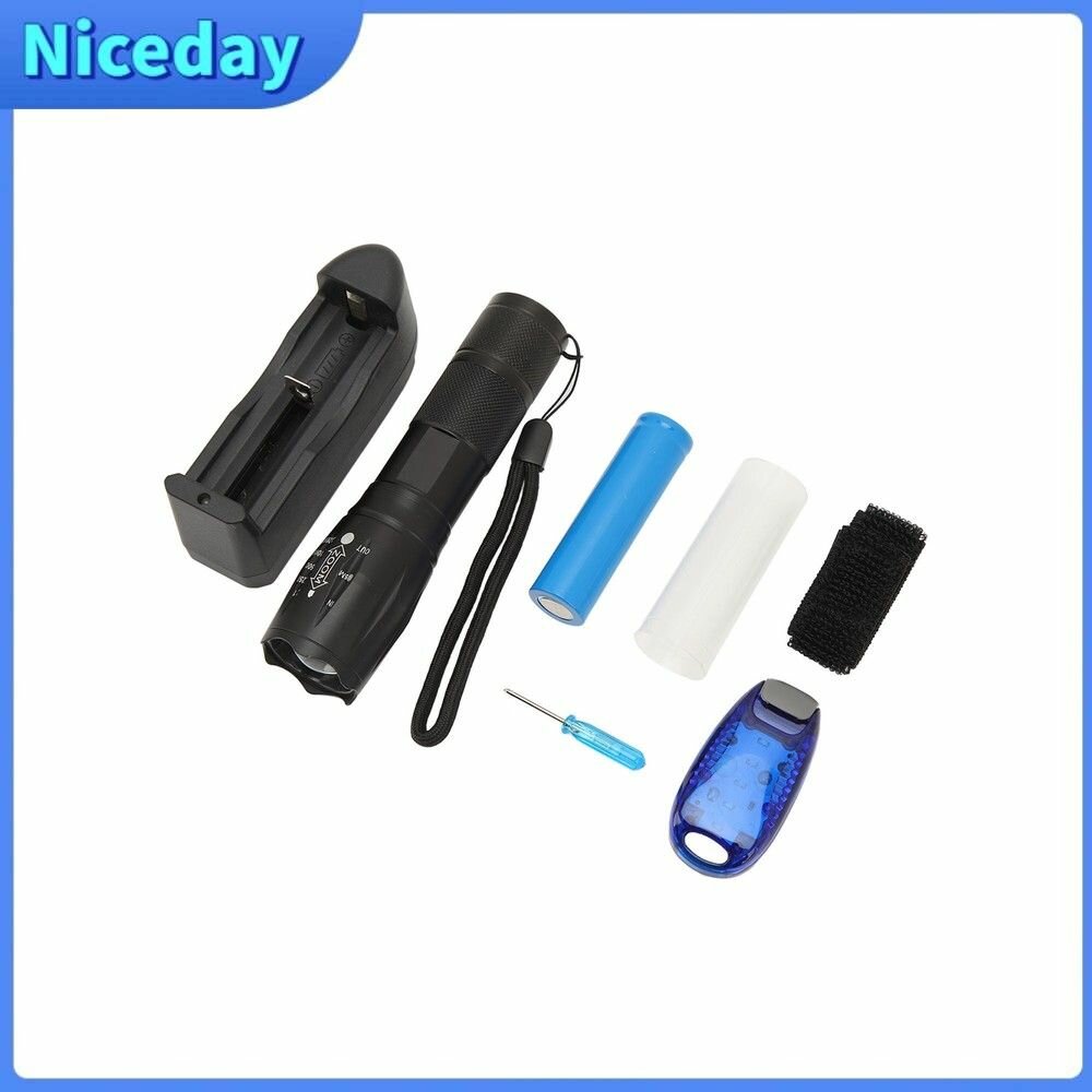 Яркий масштабируемый фонарик, 5 режимов, ручной, с подсветкой рюкзака, для аварийного кемпинга, черный