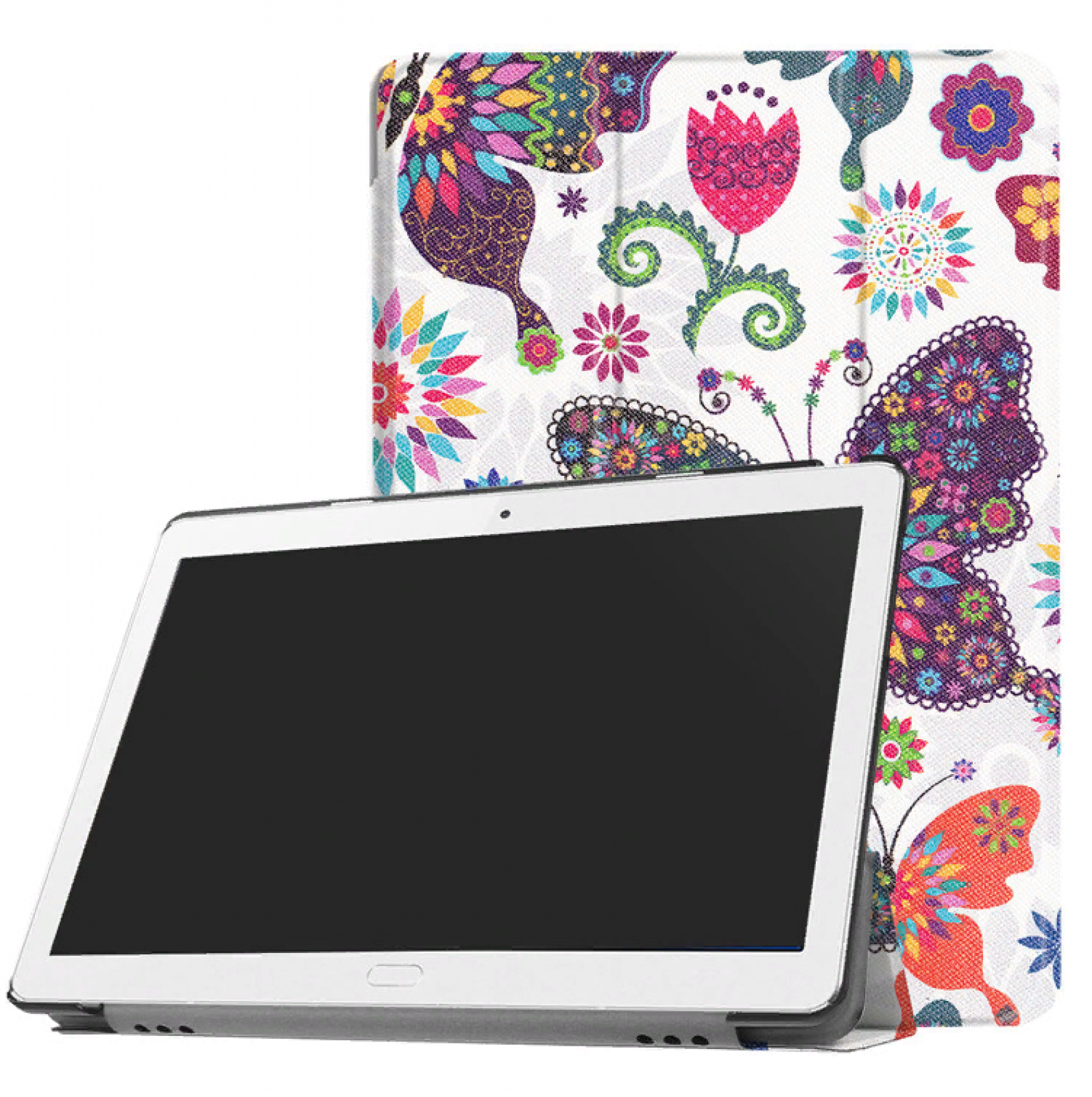 Чехол футляр MyPads для Apple iPad Pro 12.9 2020/2021 с магнитной застежкой и принтом радужные бабочки