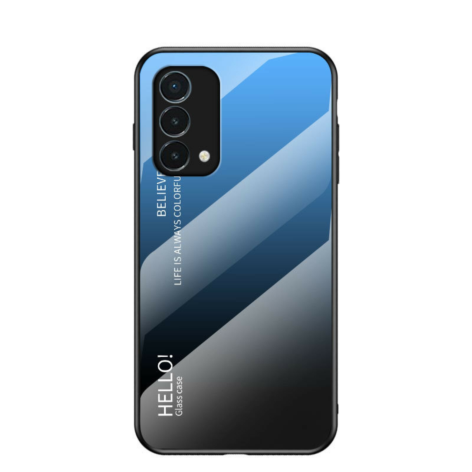 Силиконовый чехол-бампер Чехол. ру для OnePlus Nord CE 5G с закаленным стеклом, синий градиент