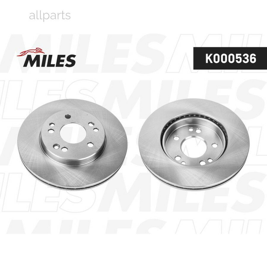 MILES K000536 диск тормозной MERCEDES W201 2.3/2.5/W124 200-300 передний D=284ММ. K000536