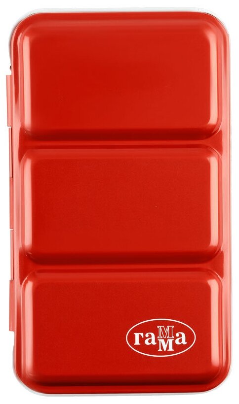 Гамма Пенал для акварели металлический Гамма, 12 кювет, красный