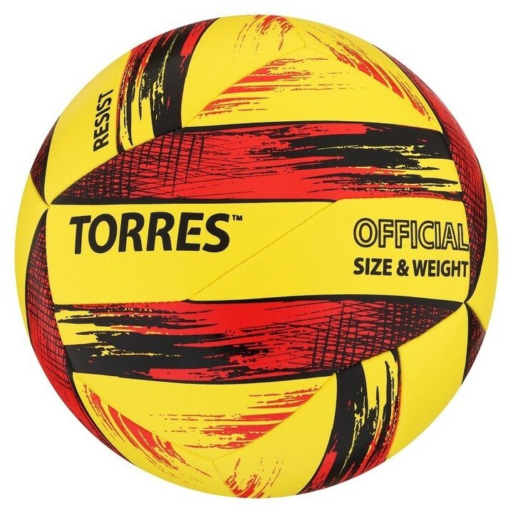 Волейбольный мяч TORRES Resist, V321305, гибридная сшивка, 12 панелей, р. 5, PU
